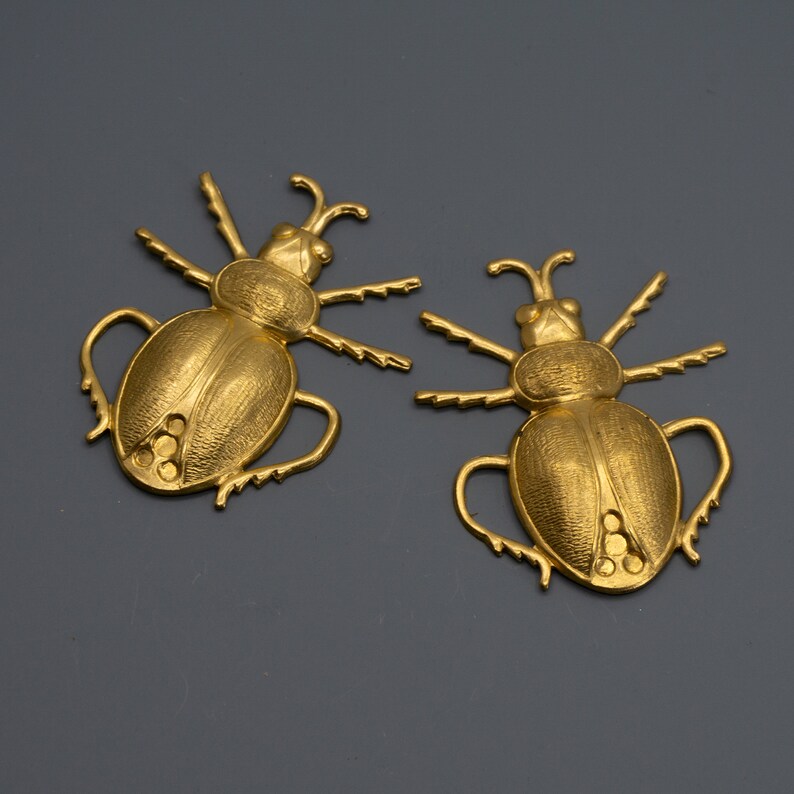 Brass Beetle Bugs Unplated Brass Insects Jewelry Components - Etsy