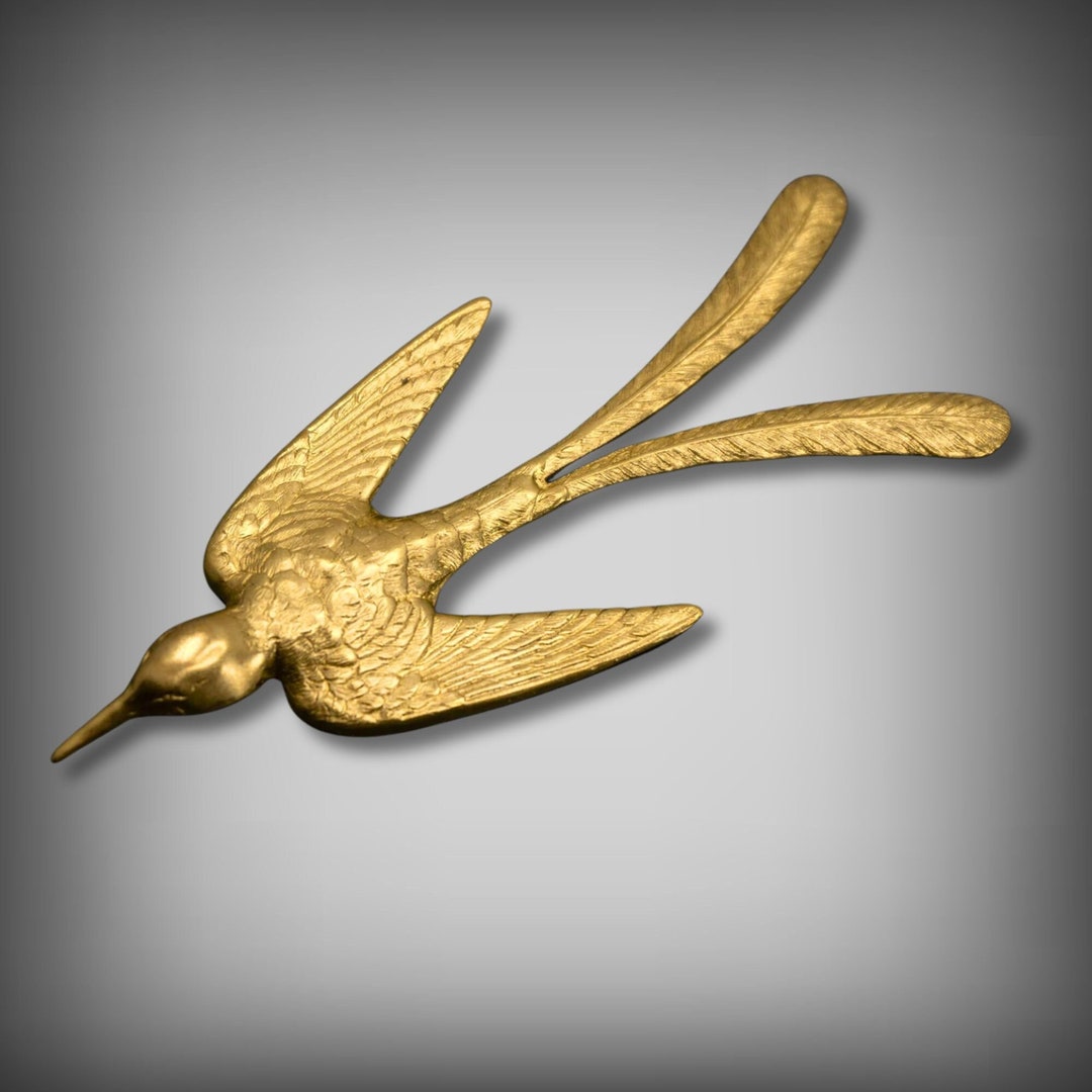 Brass Hummingbird Focal, Brass Swallow Component, Jewelry Findings ...