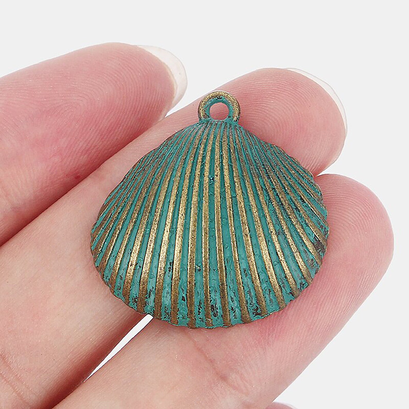 PATINA Clamshells Verdigris Ribbed Clamshells Teal Clamshell - Etsy