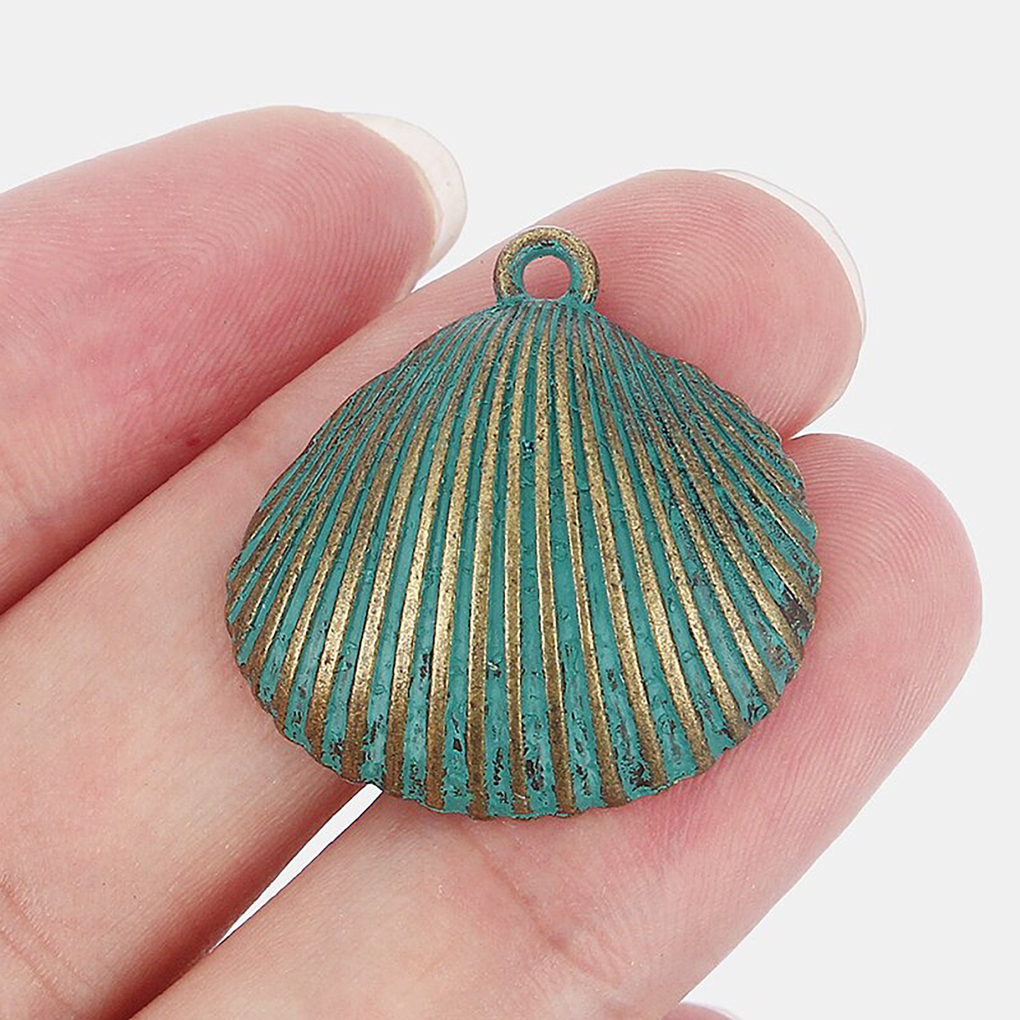 PATINA Clamshells Verdigris Ribbed Clamshells Teal Clamshell - Etsy