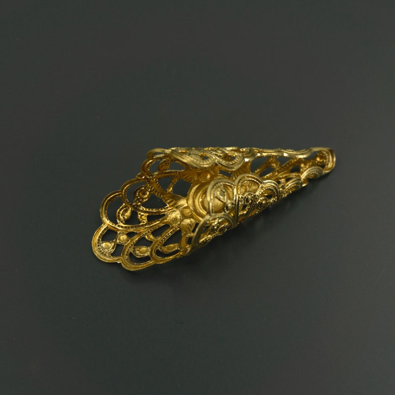 Filigree Brass Cone Gold Brass Cone Filigree Cone Stamping - Etsy