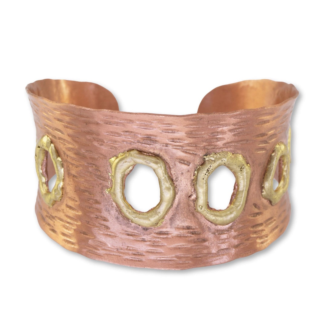 Solid COPPER & Brass Luxury Solid Copper Statement Cuff Bracelet With ...