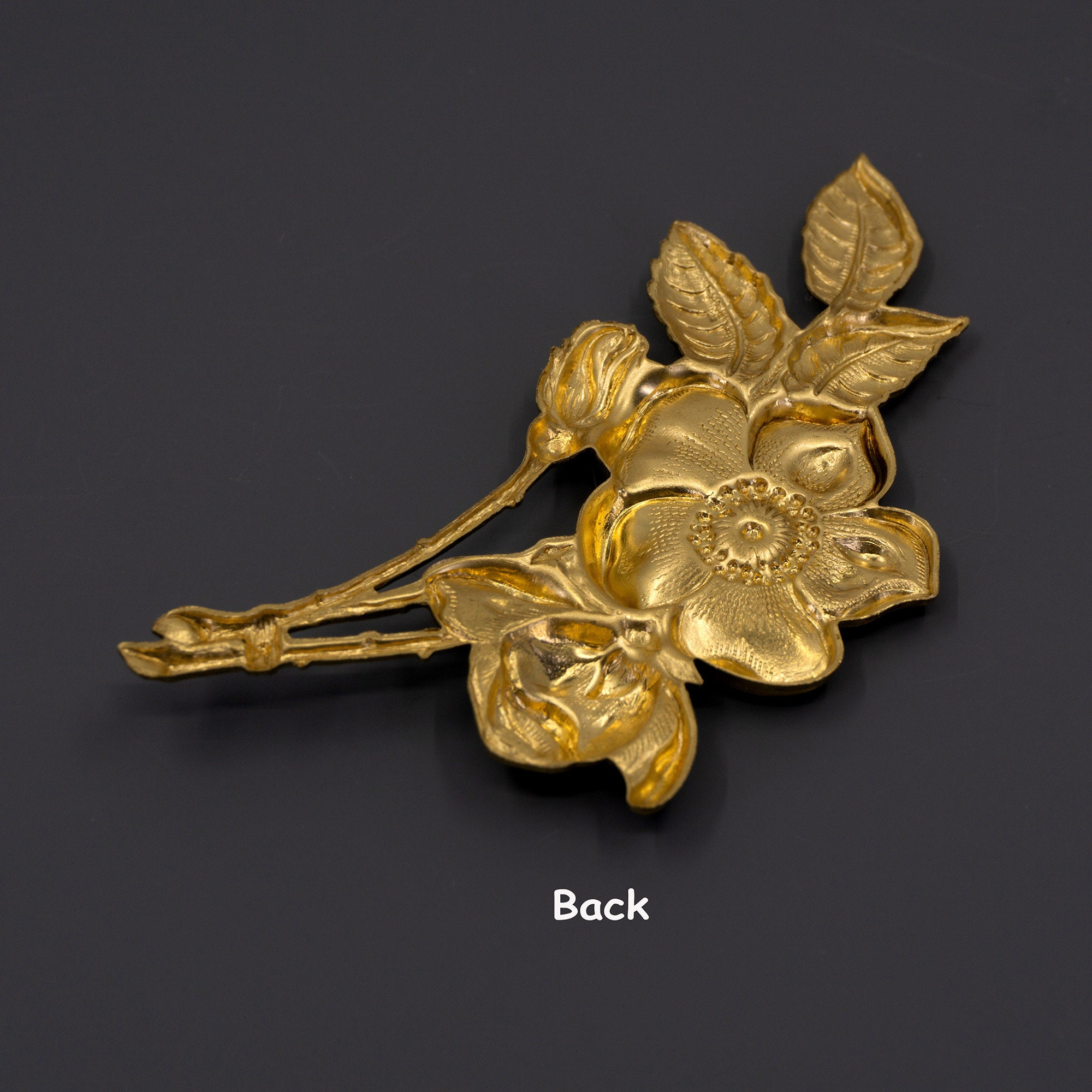 Brass Findings Brass Flower With Stem Brass Flowers With - Etsy