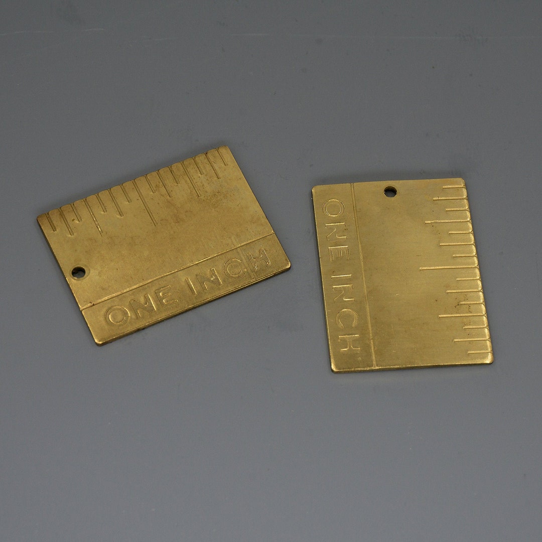 Brass RULER Charms, Brass One-inch Ruler, Jewelry Components, Jewelry ...