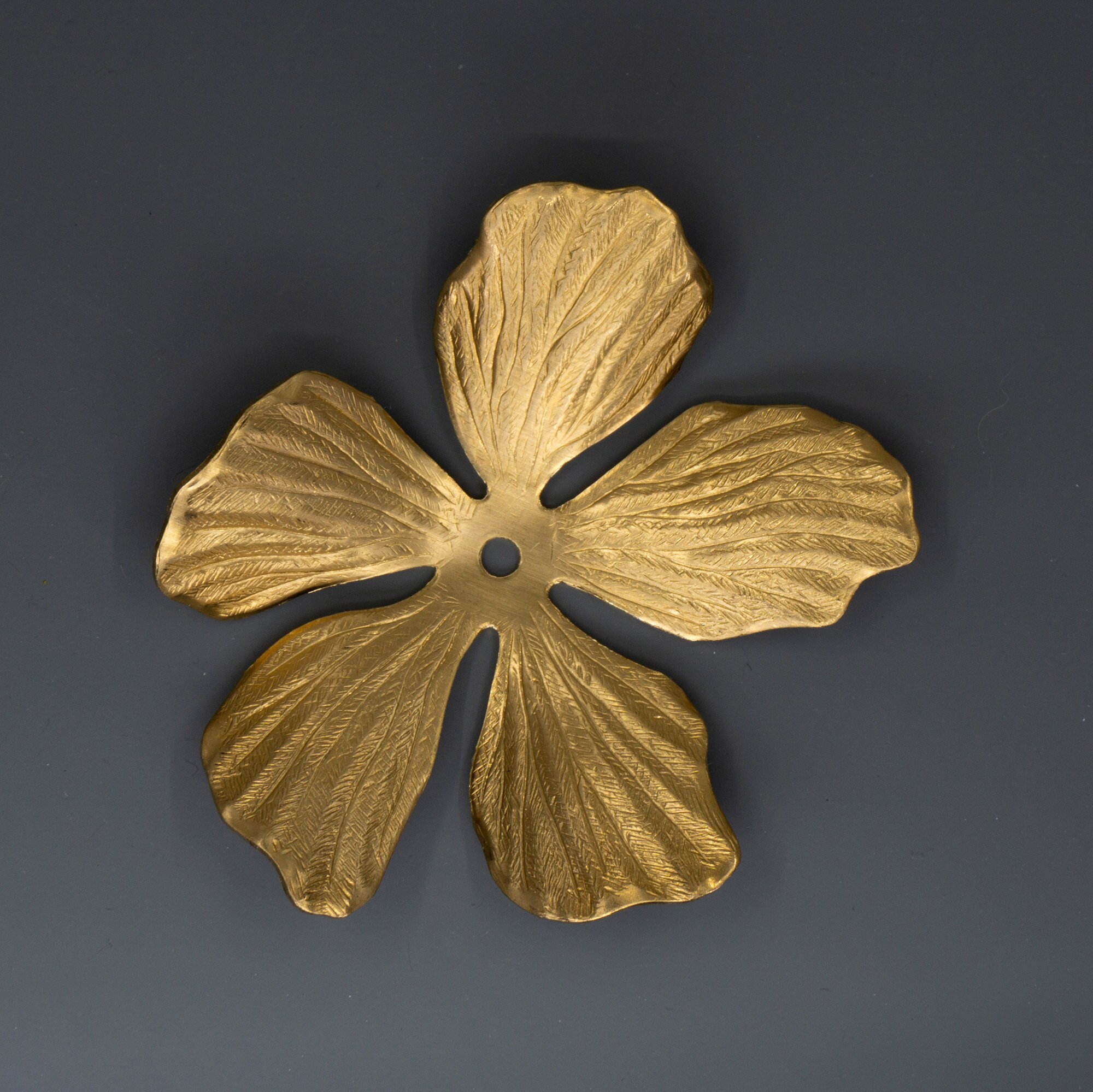 Large Brass Rivet Flowers Ribbed Brass Flower Brass - Etsy