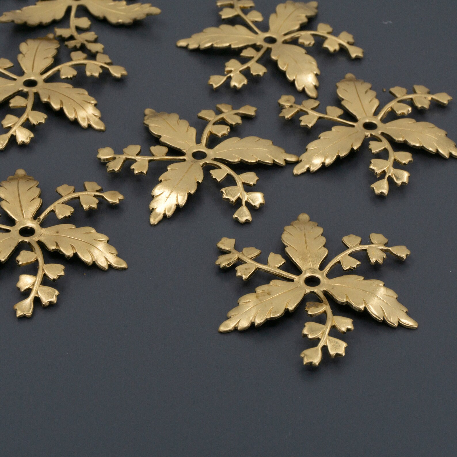 Brass Flower Stampings Brass Findings 4 Brass Riveted Flower - Etsy