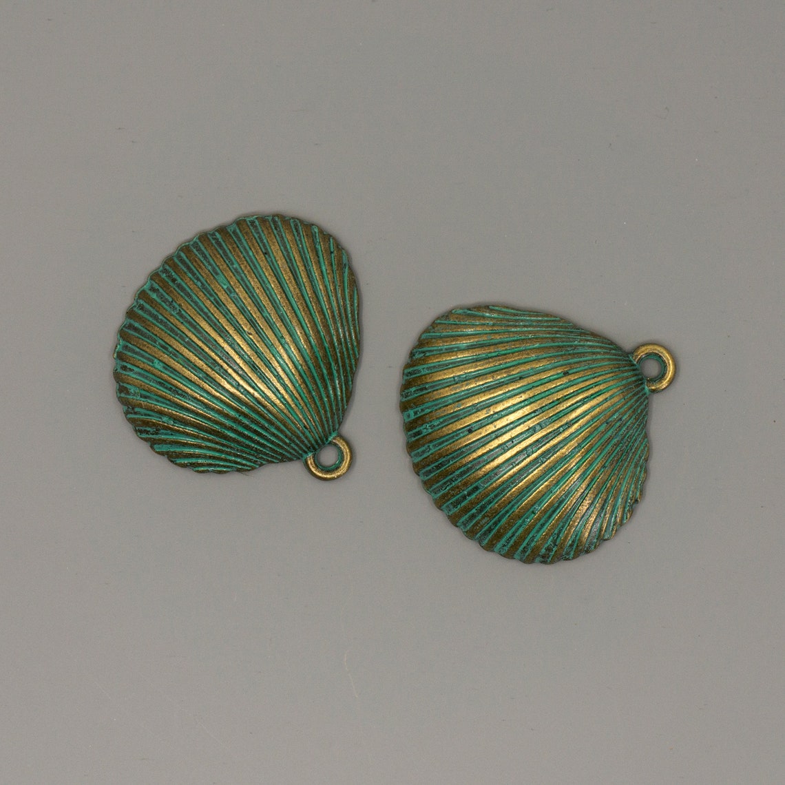 PATINA Clamshells Verdigris Ribbed Clamshells Teal Clamshell - Etsy