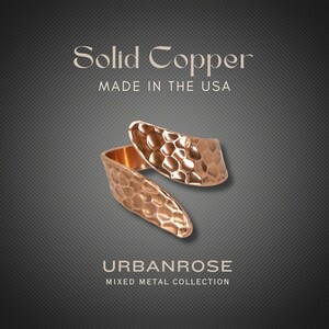 Solid Copper Bypass Ring, Hammered Metal Ring, Copper Wrap Ring ...