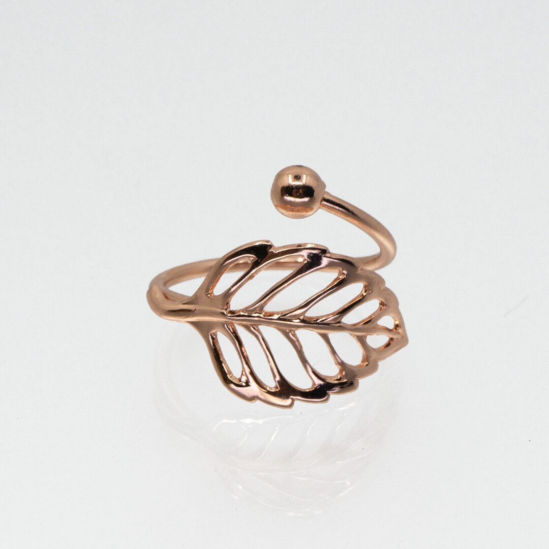 Copper Leaf Bypass Ring Copper Bypass Ring Solid COPPER - Etsy