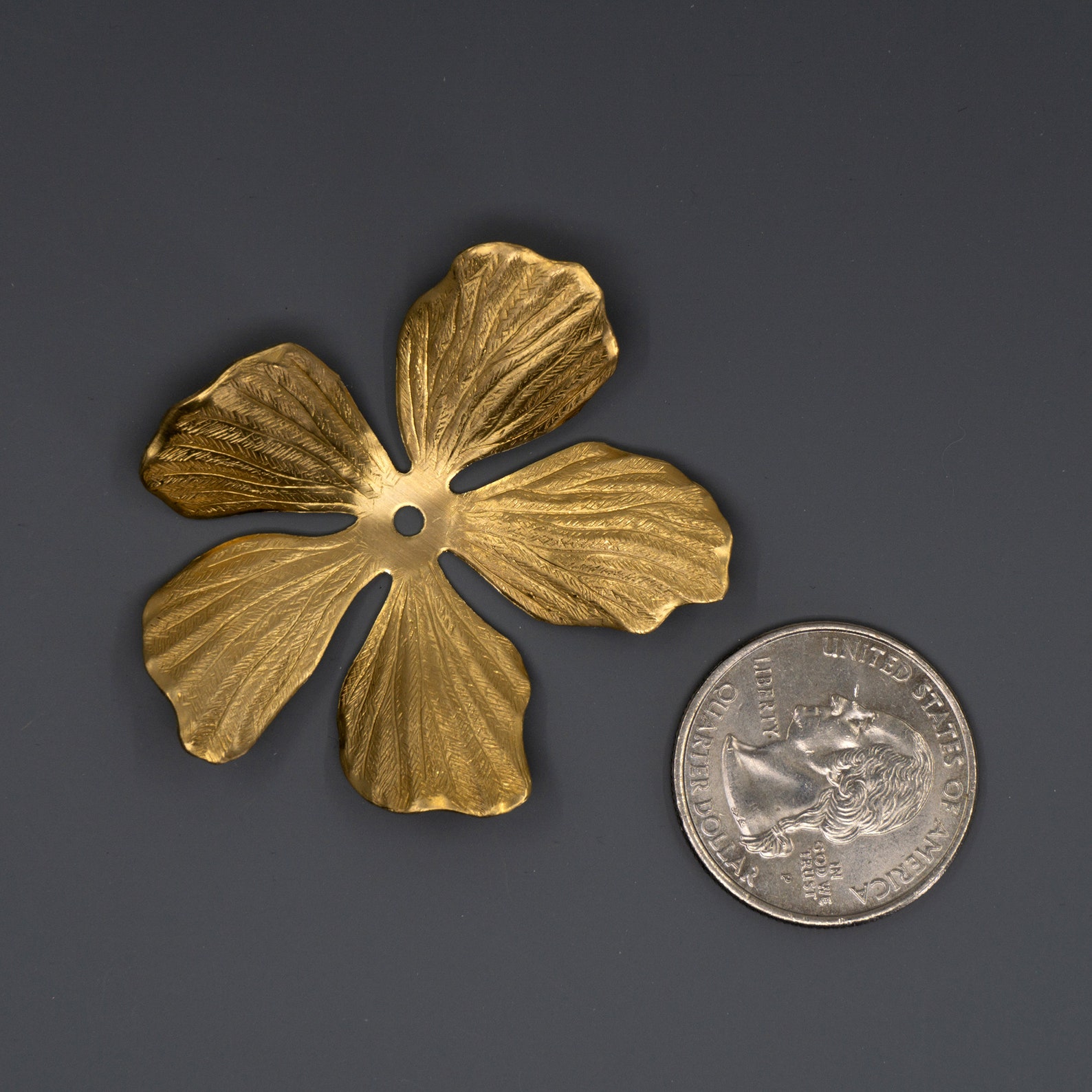 Large Brass Rivet Flowers Ribbed Brass Flower Brass - Etsy