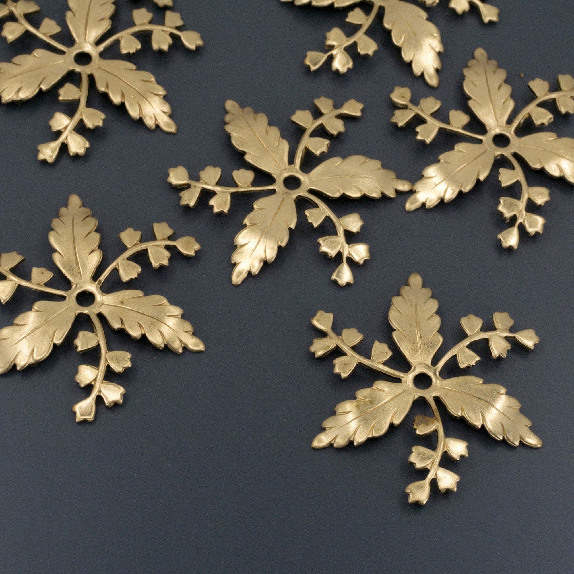 Brass Flower Stampings Brass Findings 4 Brass Riveted Flower - Etsy