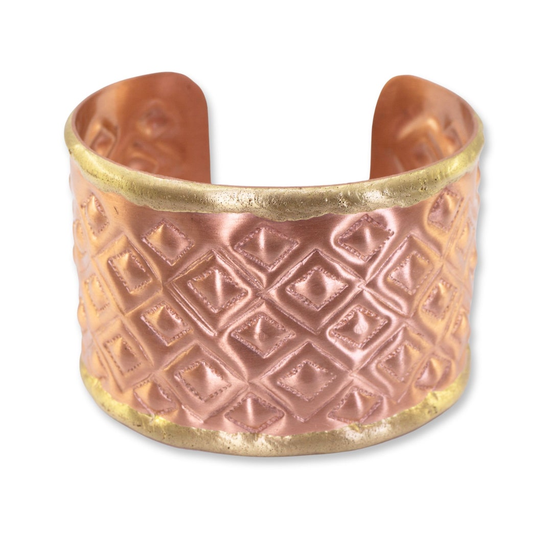 Solid COPPER & Brass Luxury Solid Copper Statement Cuff Bracelet ...