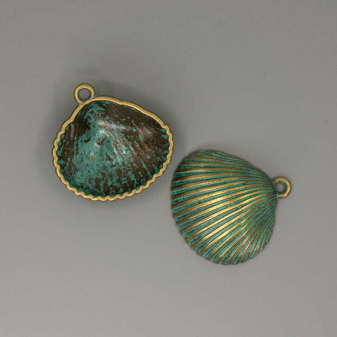 PATINA Clamshells Verdigris Ribbed Clamshells Teal Clamshell - Etsy