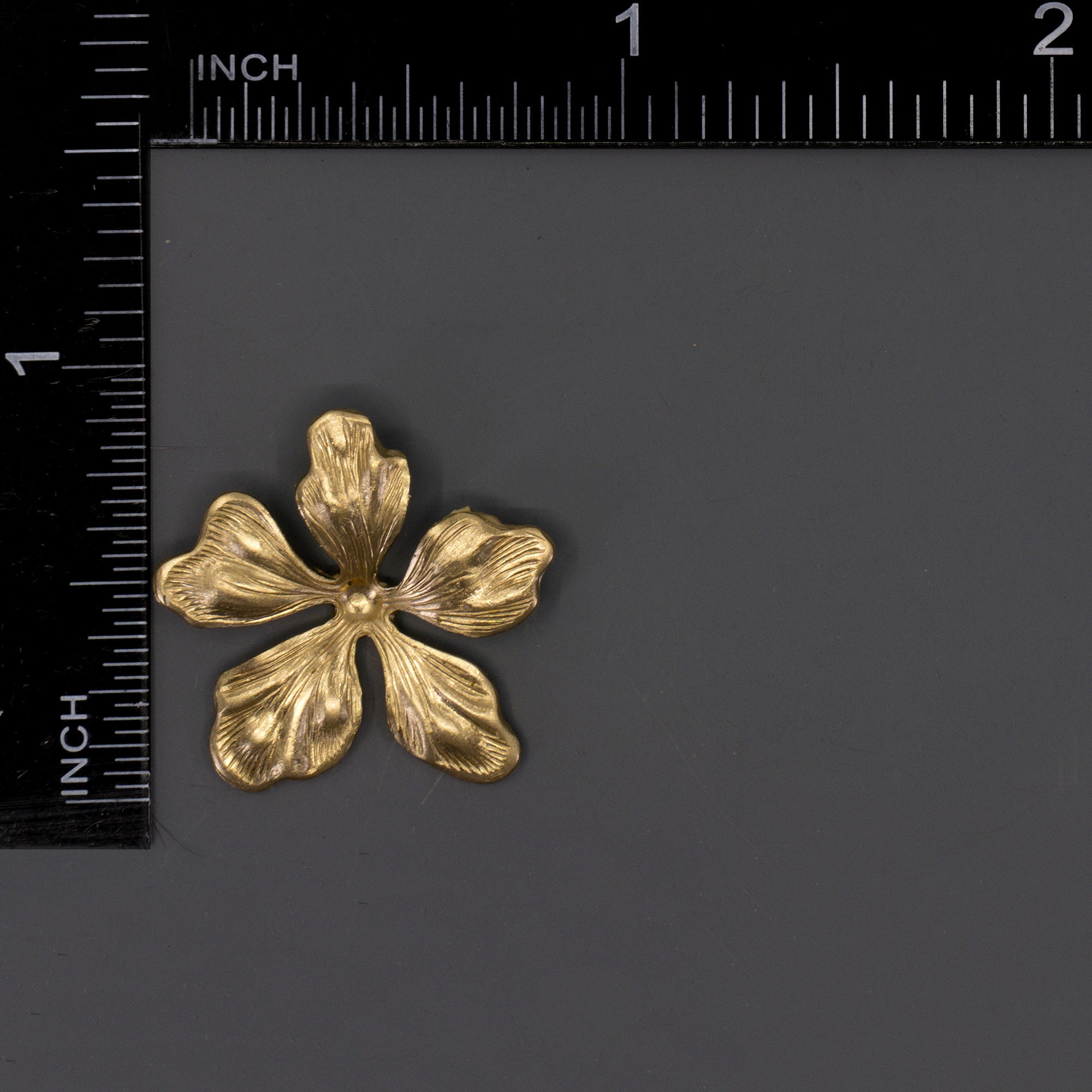 Brass Flower Ridged Brass Flower Brass Stampings Brass - Etsy