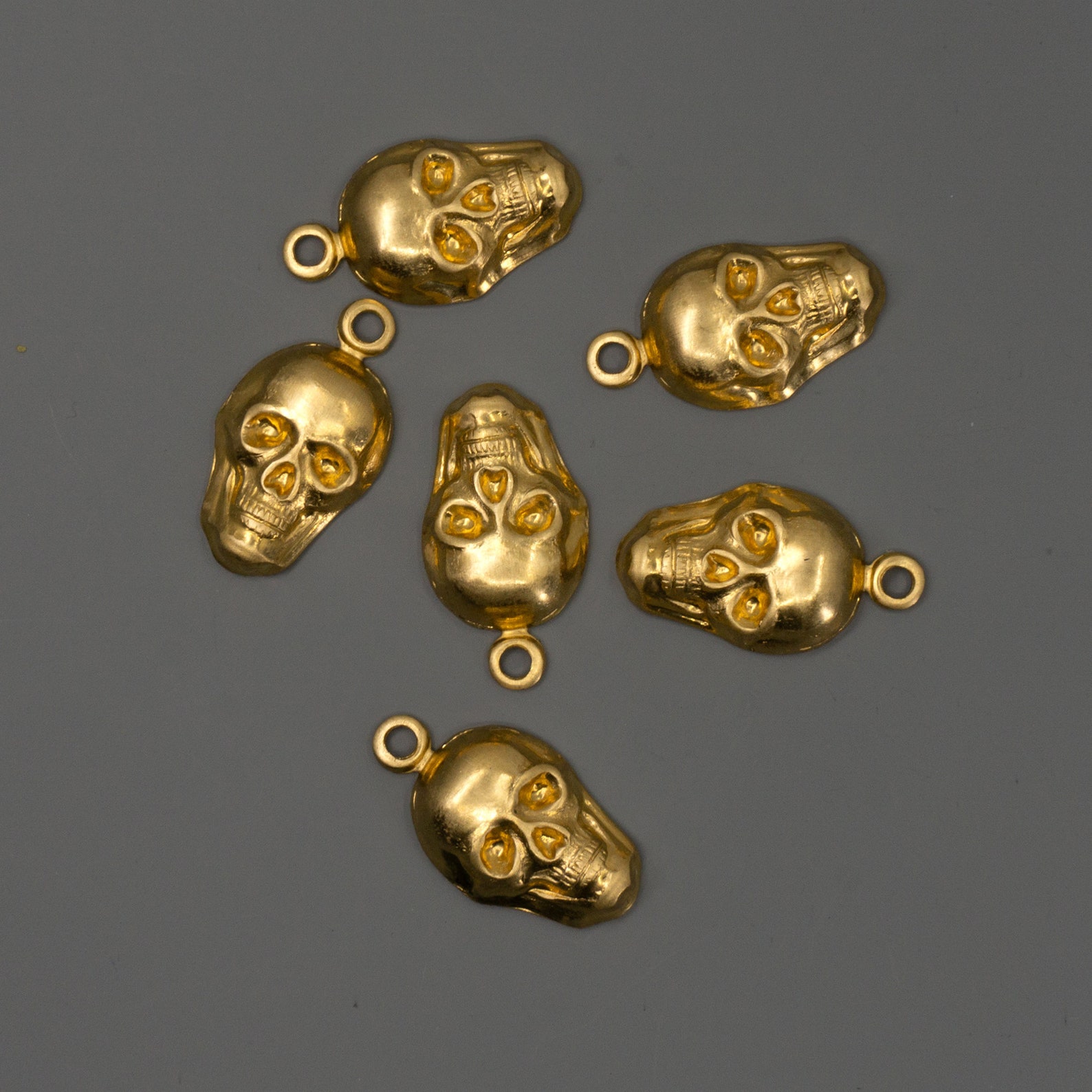 Mini Brass Skull Charms Mini Brass Skeletons GOTHIC Skull - Etsy