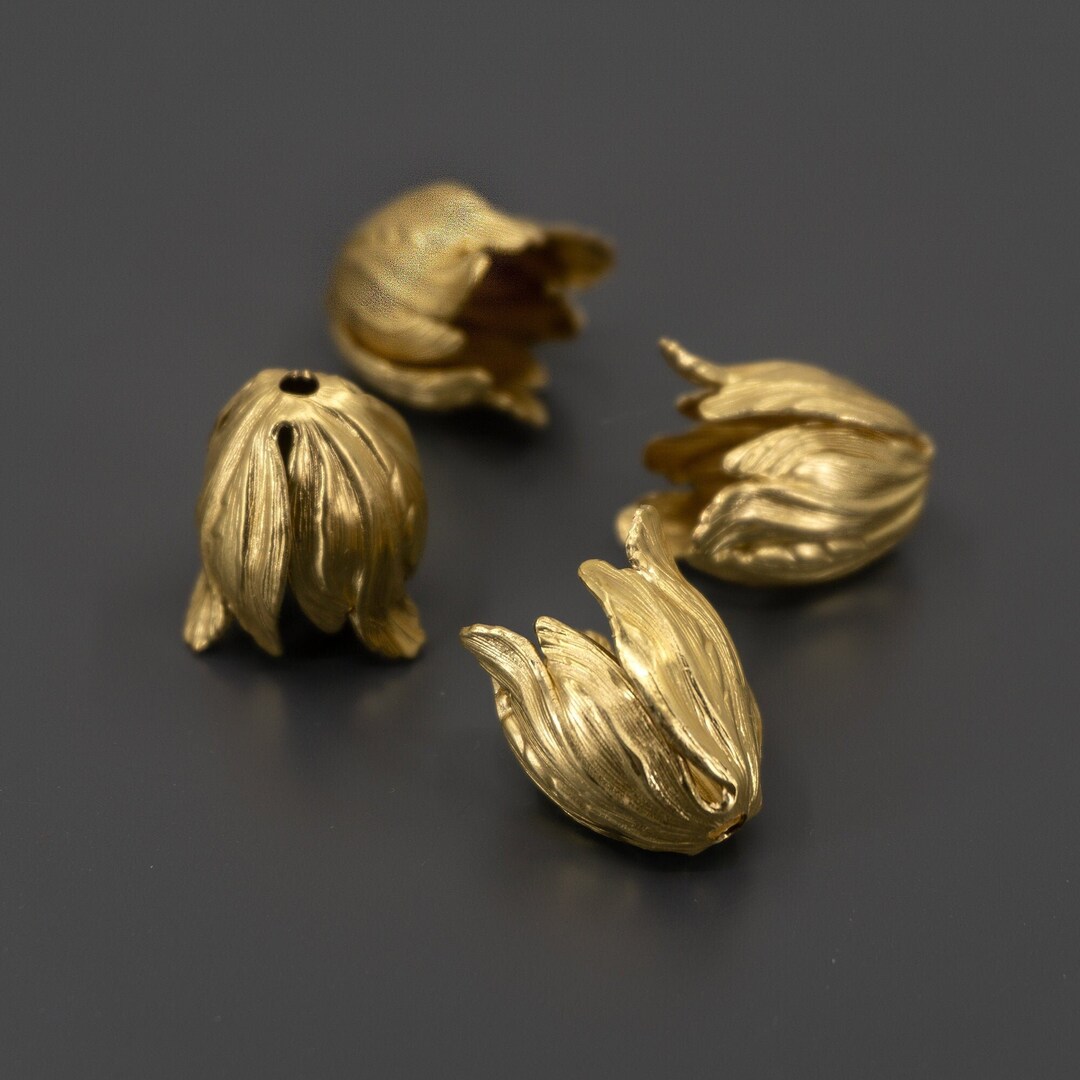 Large Brass Tulip Bead Caps: Usa-made Jewelry Findings (22 MM) - Etsy