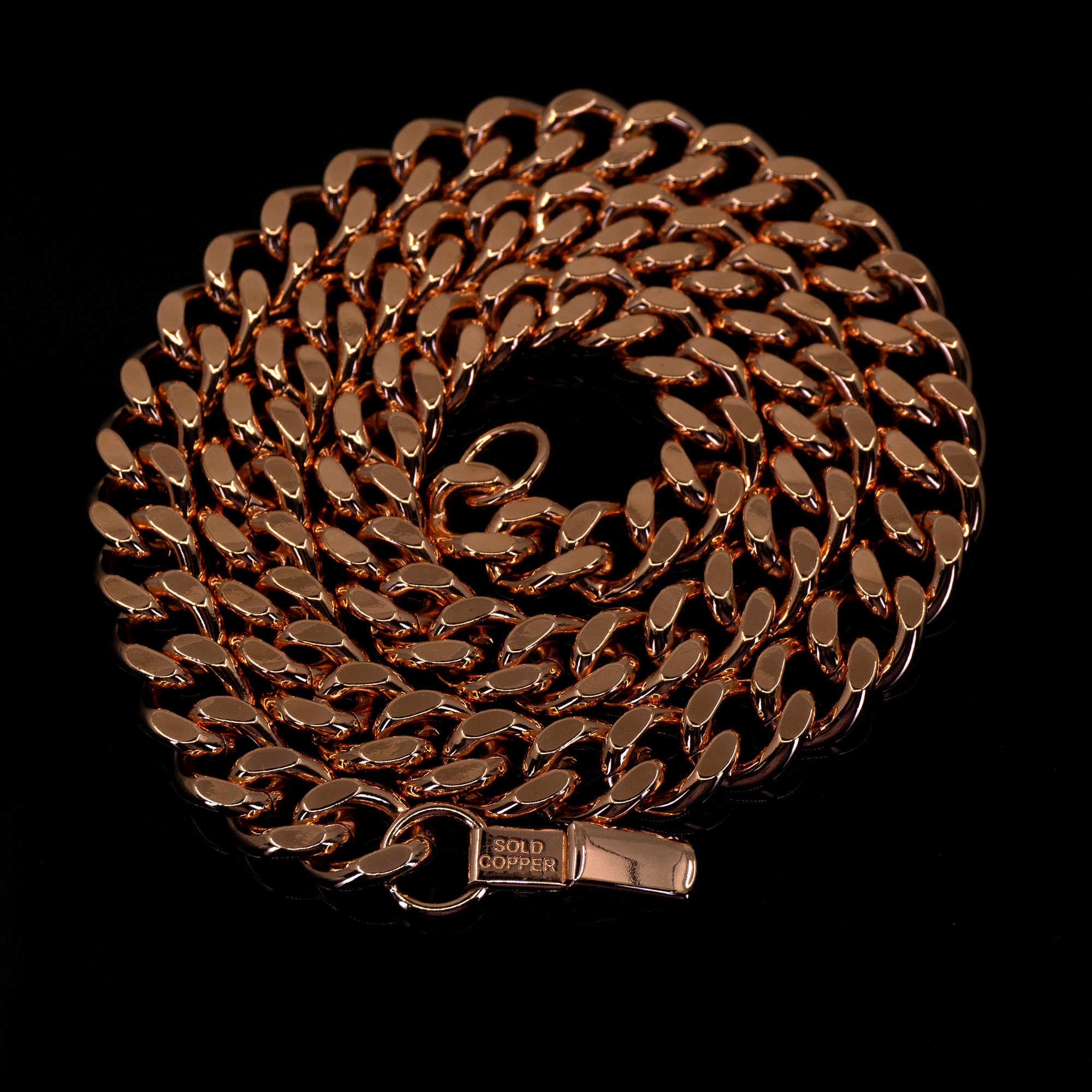 Copper Necklace MENS HEAVY Copper Chain Miami Cuban Link - Etsy