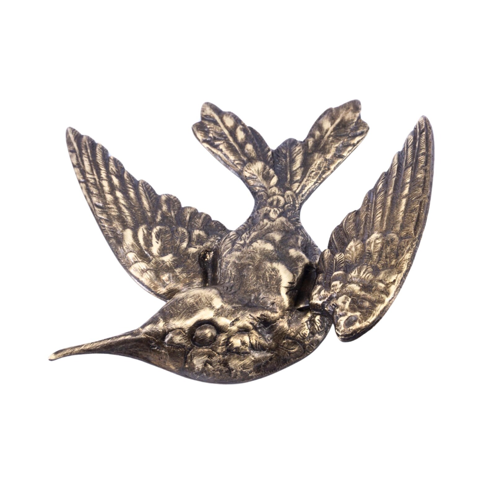 Large Antique Bronze Brass Hummingbird Focal: Detachable Wing Stamping ...