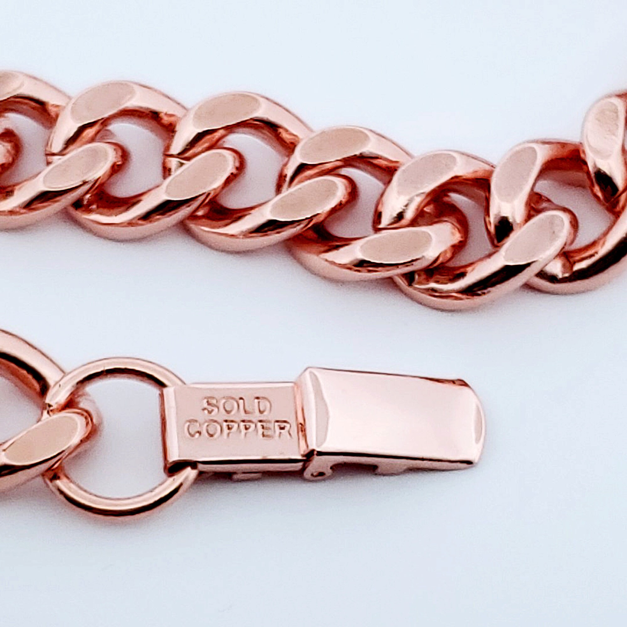 Copper Necklace MENS HEAVY Copper Chain Cuban Link Necklace | Etsy ...