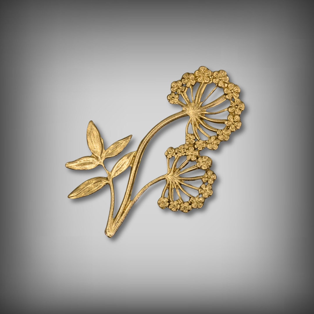 Brass Dandelion Flowers, Brass Stamping, Brass Flower With Stem, Brass ...
