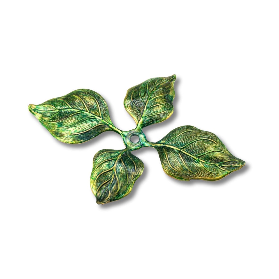 Hand Painted Brass 4 Petal Rivet Spray for Jewelry Making - Etsy