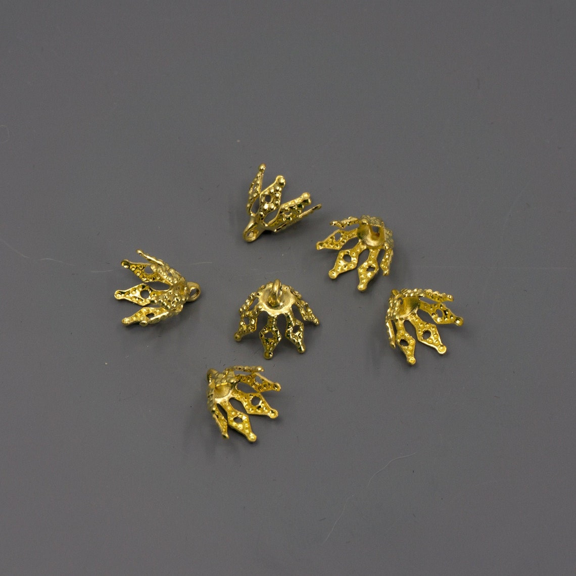 FILIGREE Bead Caps Brass Bead Cap With Loop Fancy Bead Caps - Etsy