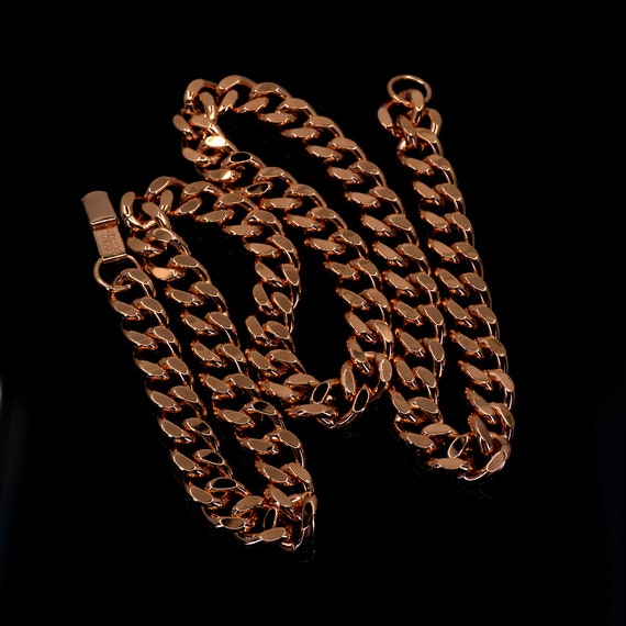Copper Necklace MENS HEAVY Copper Chain Cuban Link Necklace | Etsy ...
