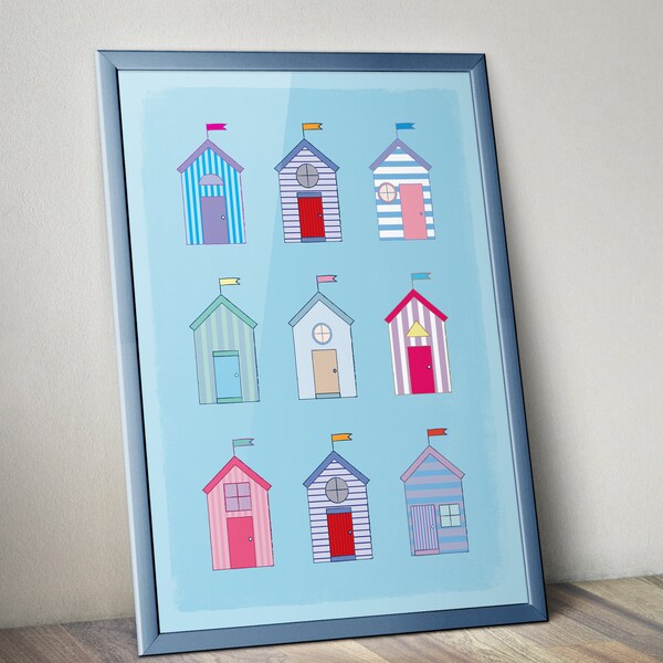 Beach Hut Wall Art - Etsy