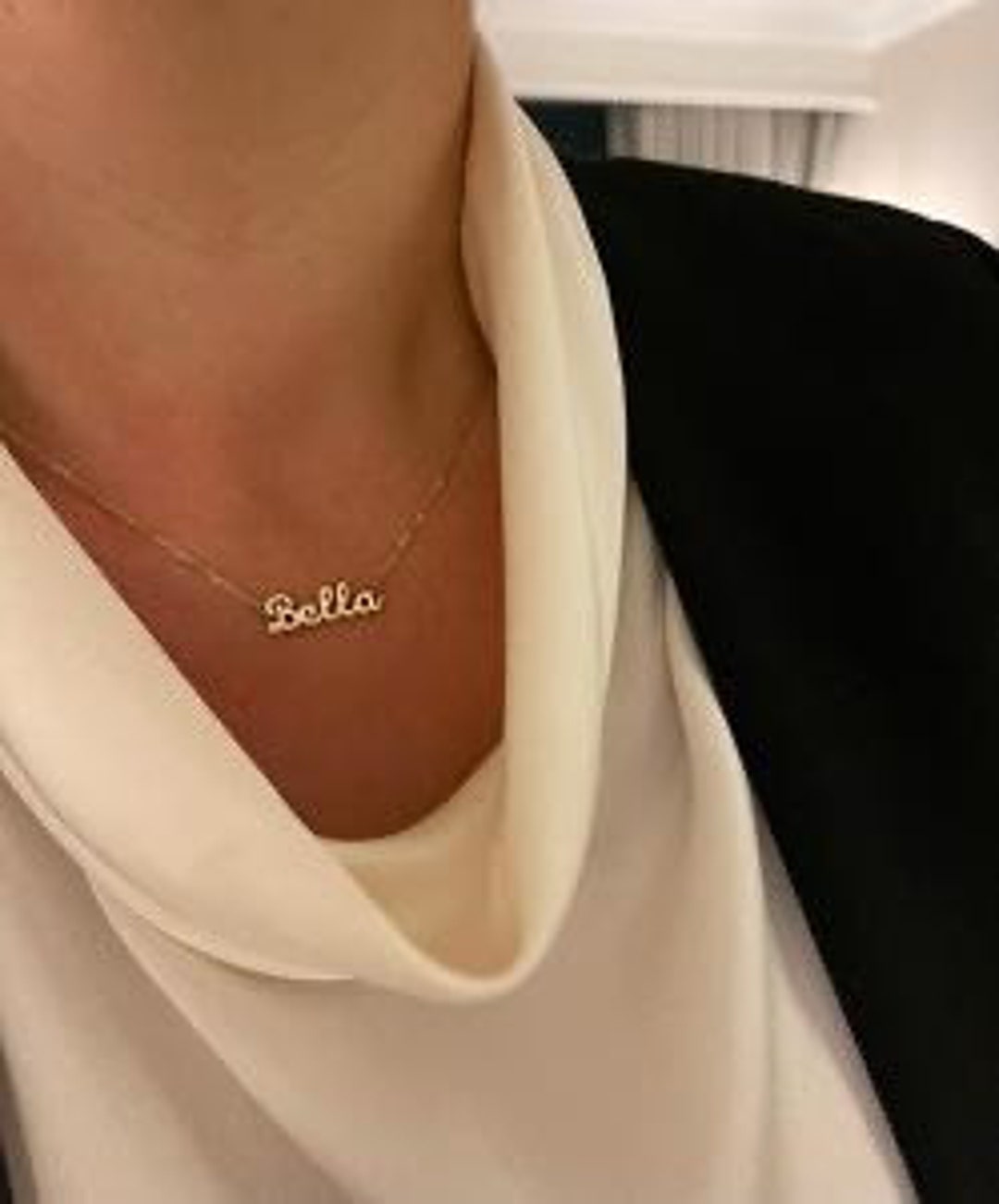 Bella Script Name Plate Necklace Custom Nameplate Necklace for Women - Etsy