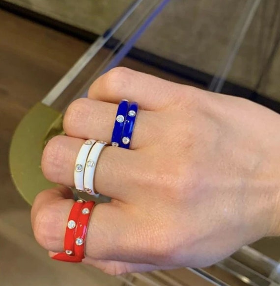 Etsy enamel rings store