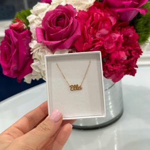 Bella Script Name Plate Necklace - Custom Nameplate Necklace for Women ...