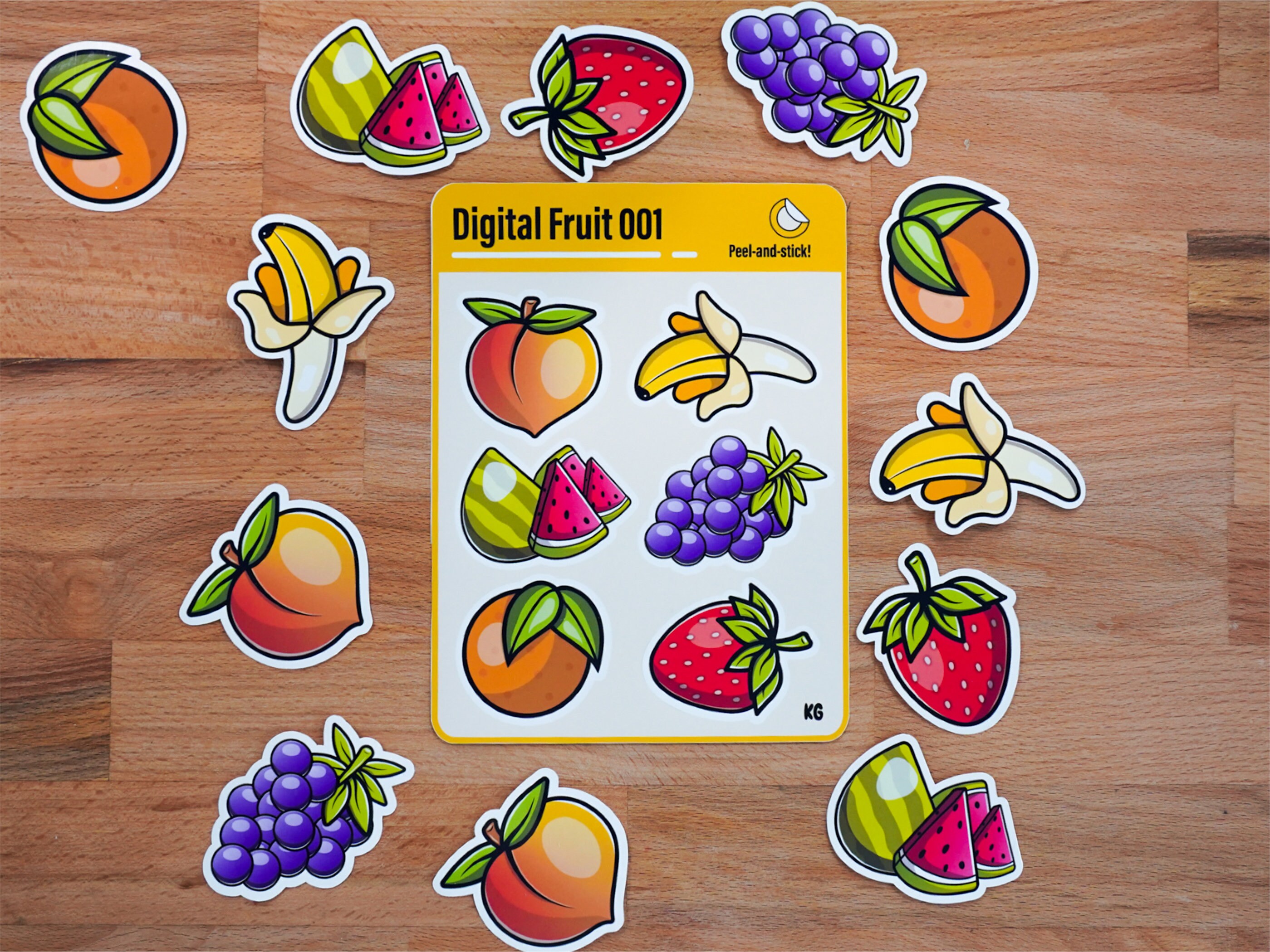 Mixed Fruit Sticker Sheet | Cute Fruit Sticker Sheet | Modern Digital ...