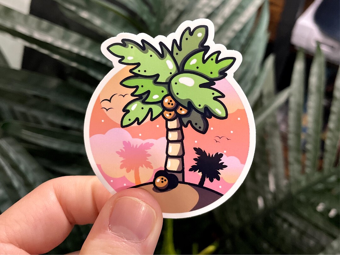 Tropical Palm Sticker | Fun Palm Tree Summer Sticker | Modern Digital ...