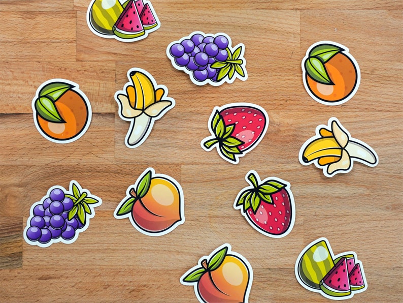 Mixed Fruit Sticker Sheet | Cute Fruit Sticker Sheet | Modern Digital ...
