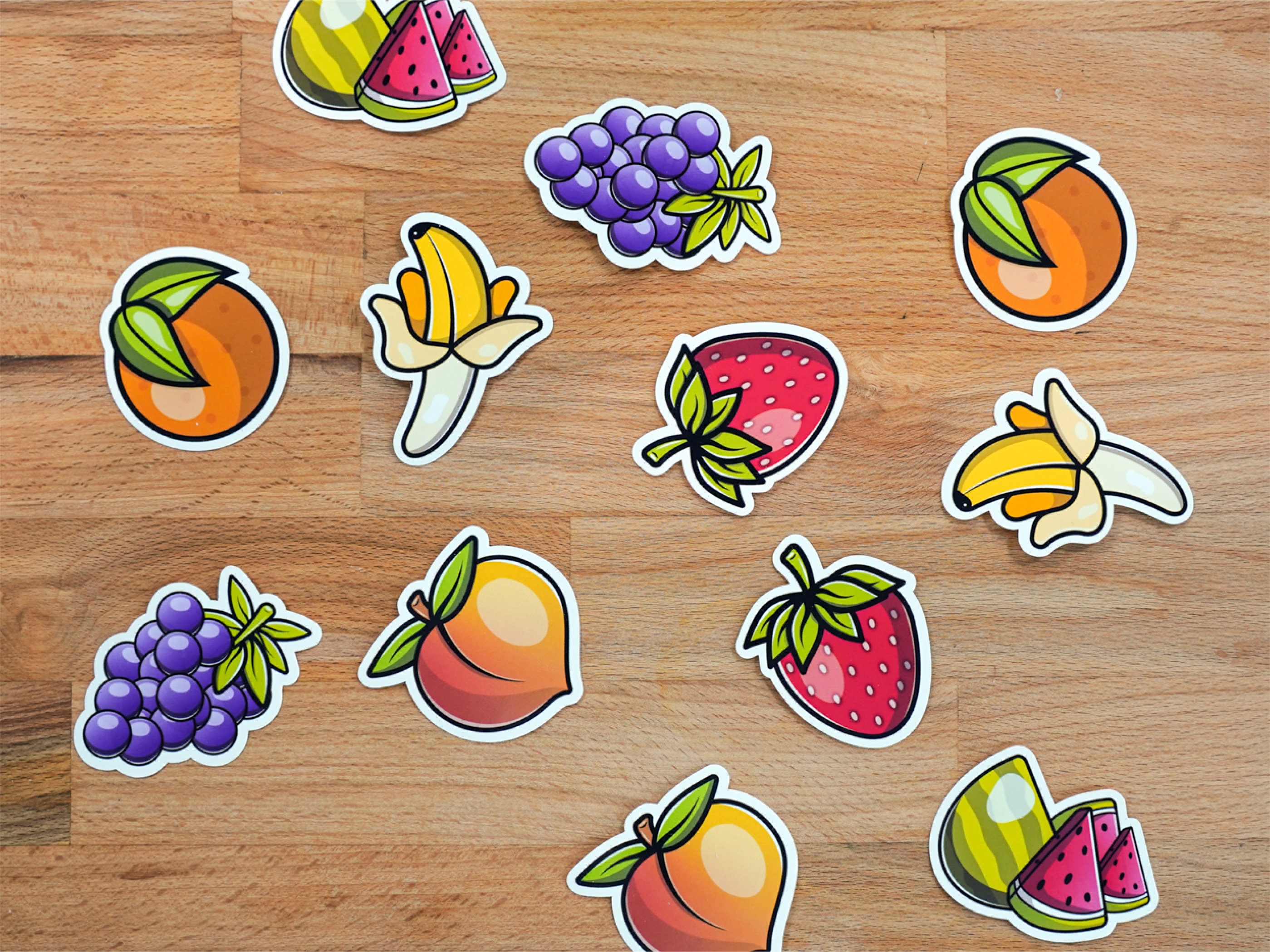 Mixed Fruit Sticker Sheet | Cute Fruit Sticker Sheet | Modern Digital ...
