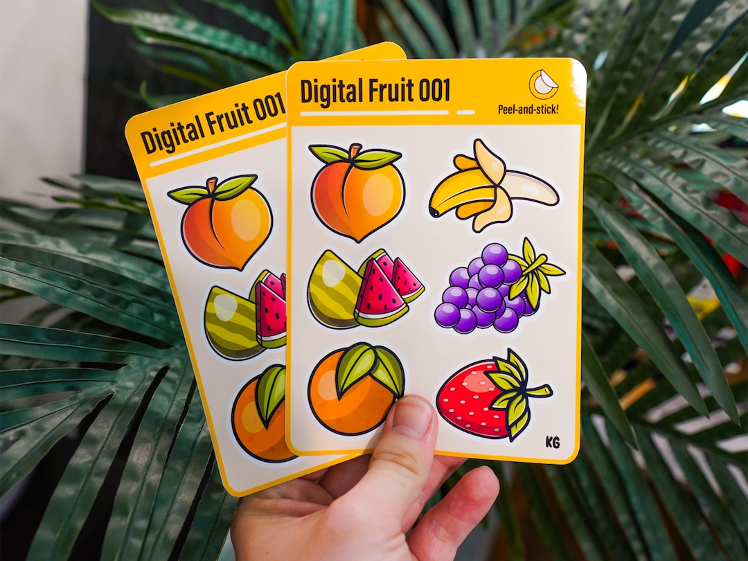 Mixed Fruit Sticker Sheet | Cute Fruit Sticker Sheet | Modern Digital ...
