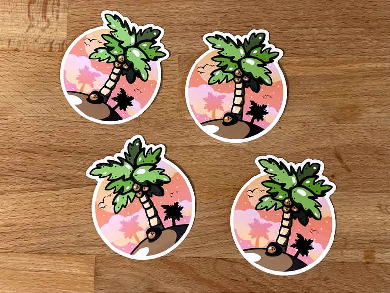 Tropical Palm Sticker | Fun Palm Tree Summer Sticker | Modern Digital ...