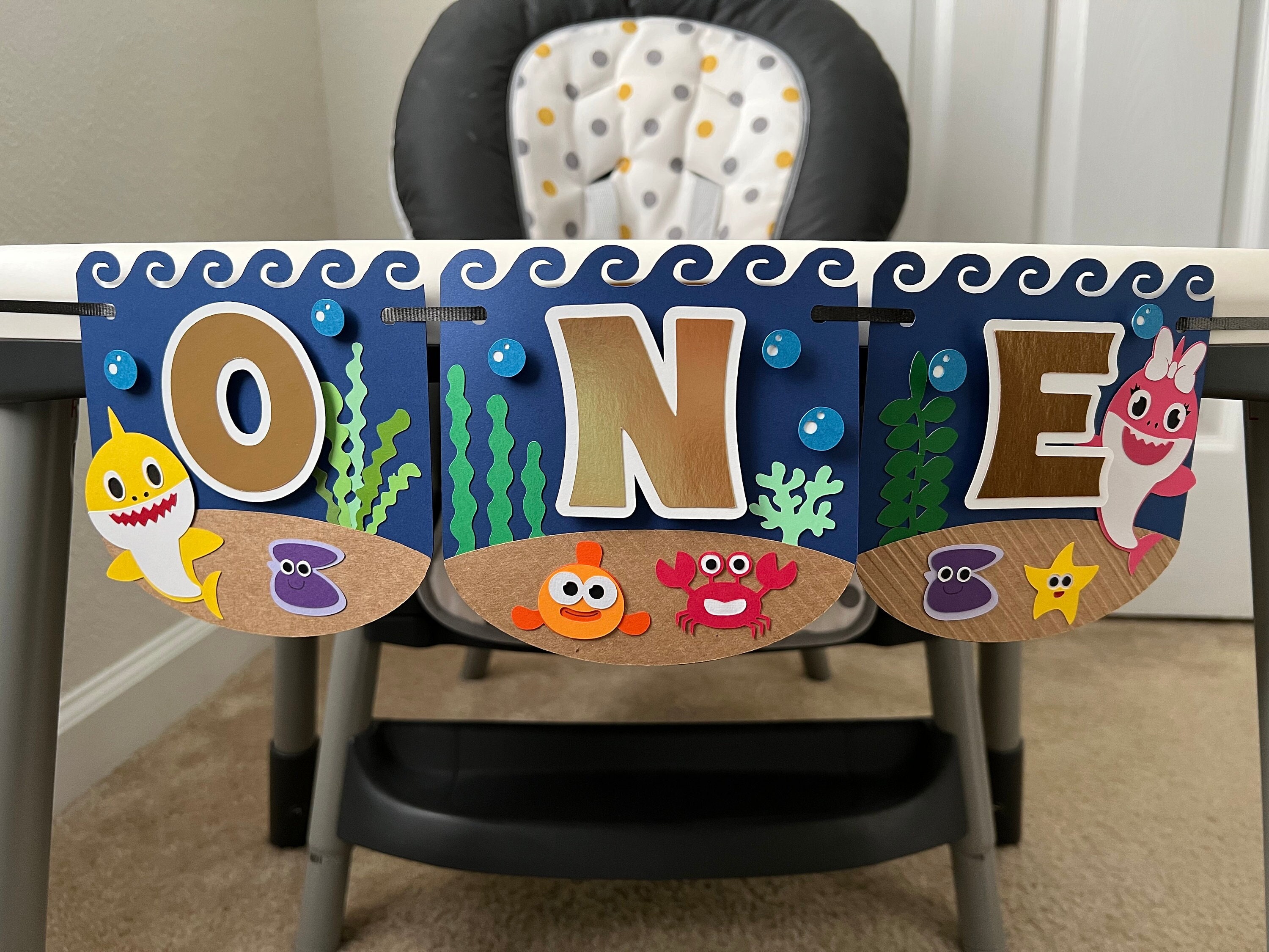 Baby Shark High Chair Banner/baby Shark Birthday/baby Shark - Etsy