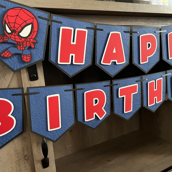 Spiderman Banner Happy Birthday - Etsy