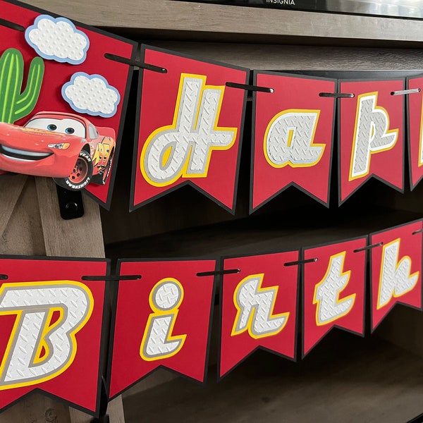 Lightning Mcqueen Birthday Banner - Etsy