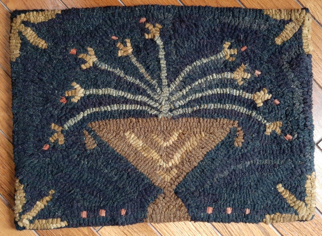 Rug Hooking Beginner Pattern/redware Posies/paper Pattern/primitive Rug ...