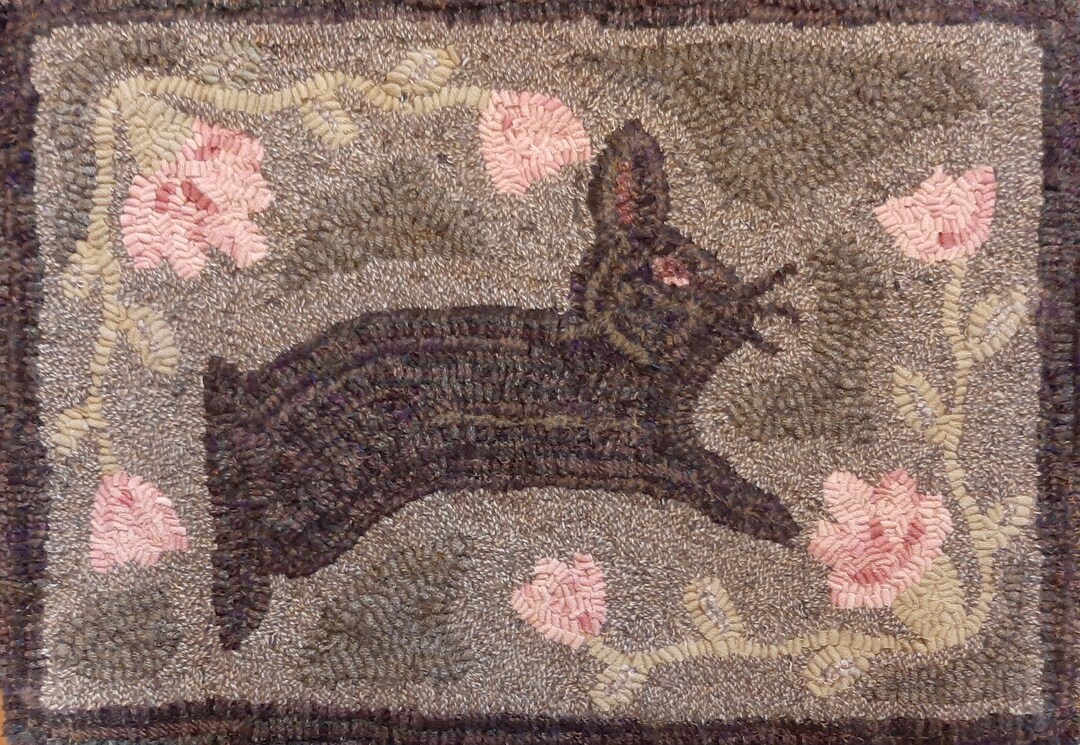 Rug Hooking Paper Pattern/bun on the Run/bunny Rabbit Primitive Rug ...