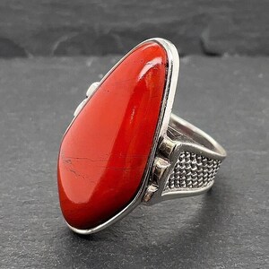 Vintage Sterling Silver Red Jasper Ring Size 8 3/4 - Etsy