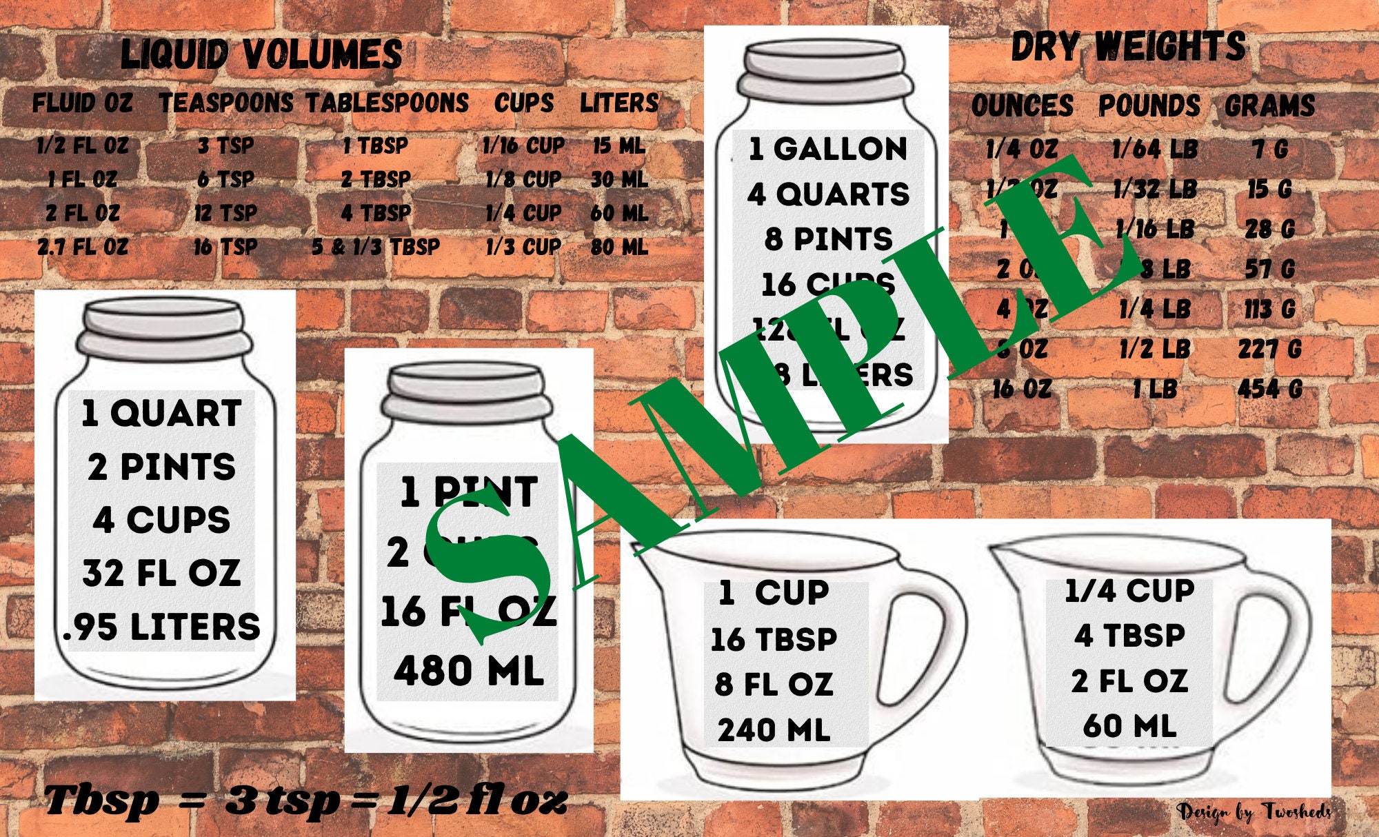 VINTAGE MEASUREMENTS Chart Poster LAMINATED 9 X | Etsy