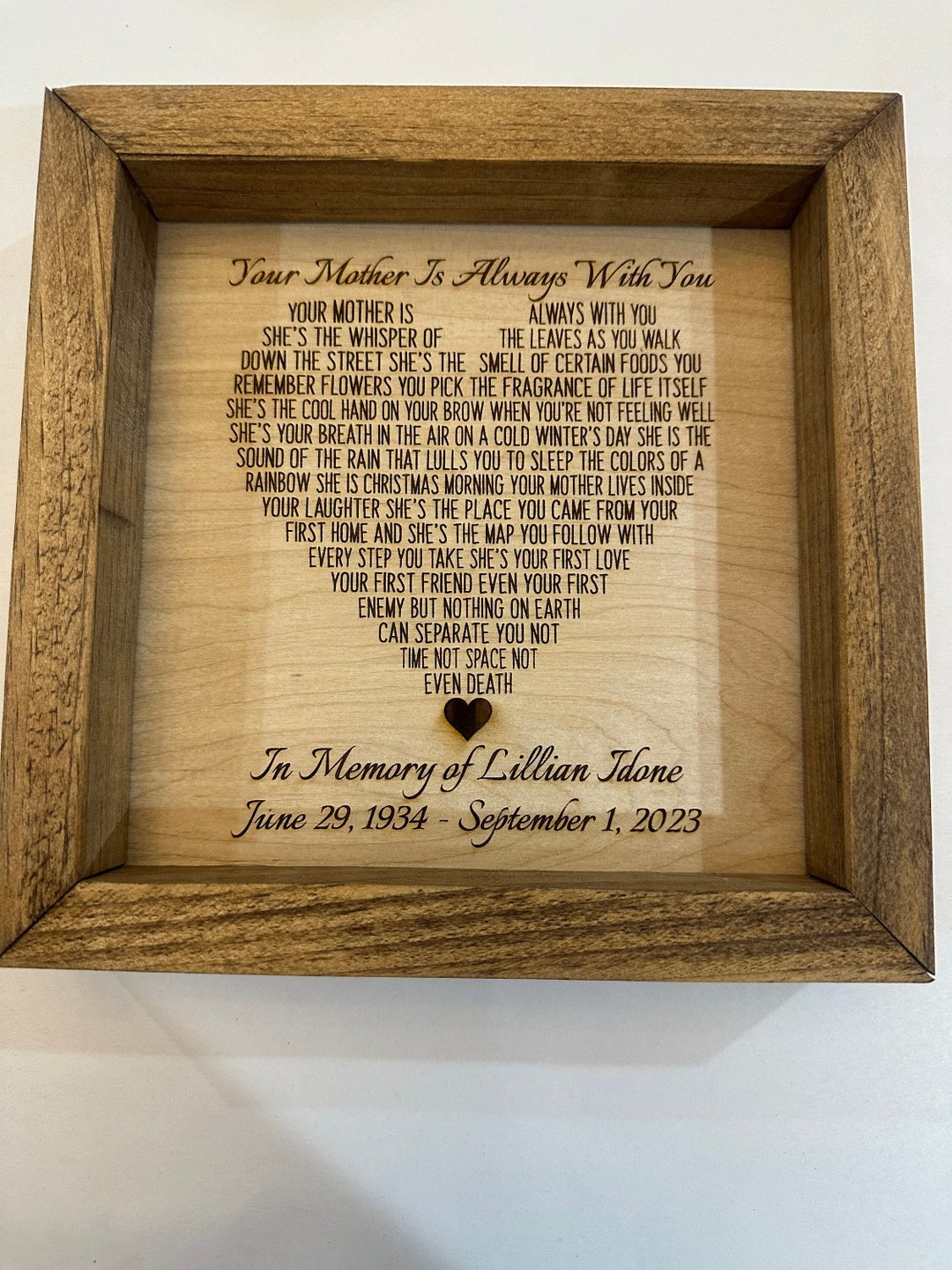 Your Mother is Always With You / Poem Engraved / Bereavement Gift ...