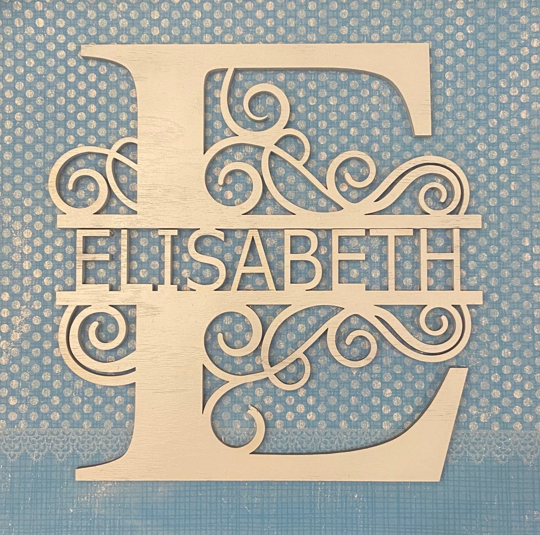 Monogram, Family Name, Split Monogram Wood Sign, Stained, Wall Hanging ...