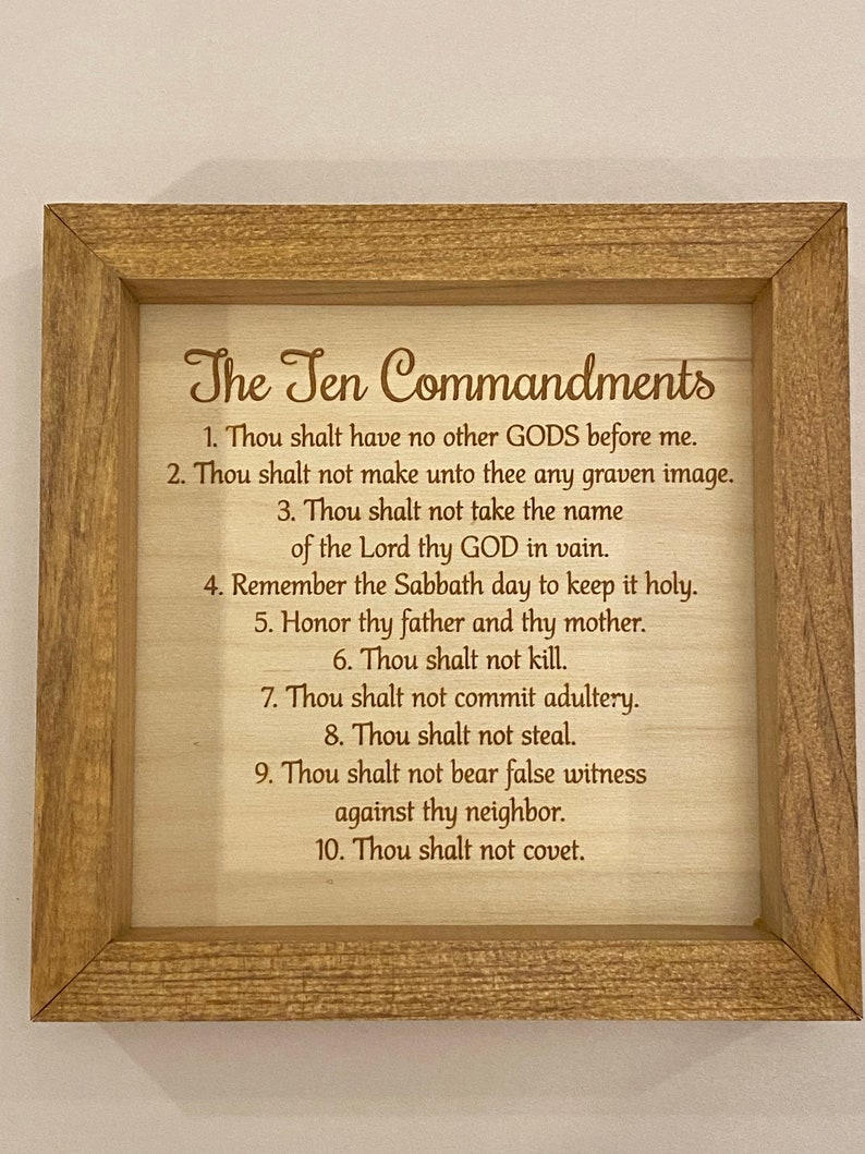 The Ten Commandments / Religious / Biblical / 8 X 8” or 10 X 12” Frame ...