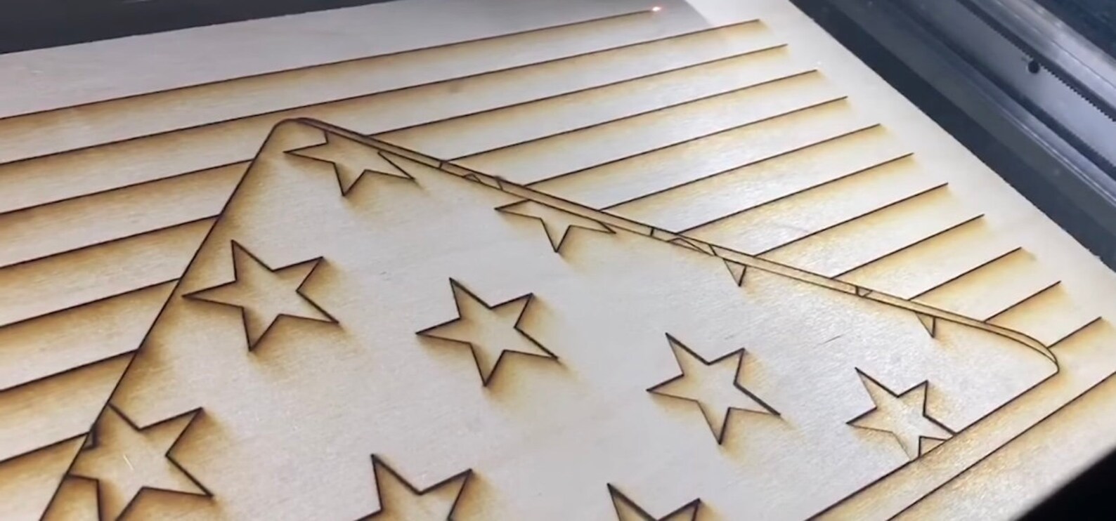 Laser Cut Folded American Flag Project - Etsy UK