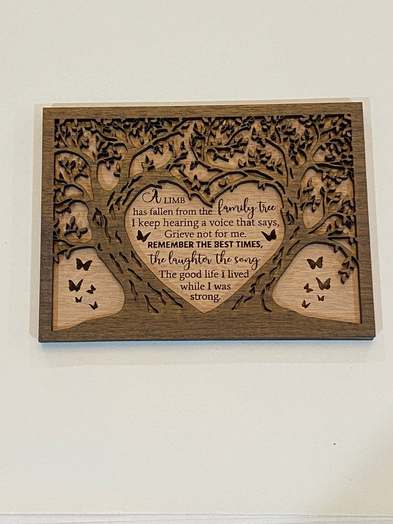 Memorial Tree / A Limb Has Fallen From Our Family Tree / Sympathy Gift ...