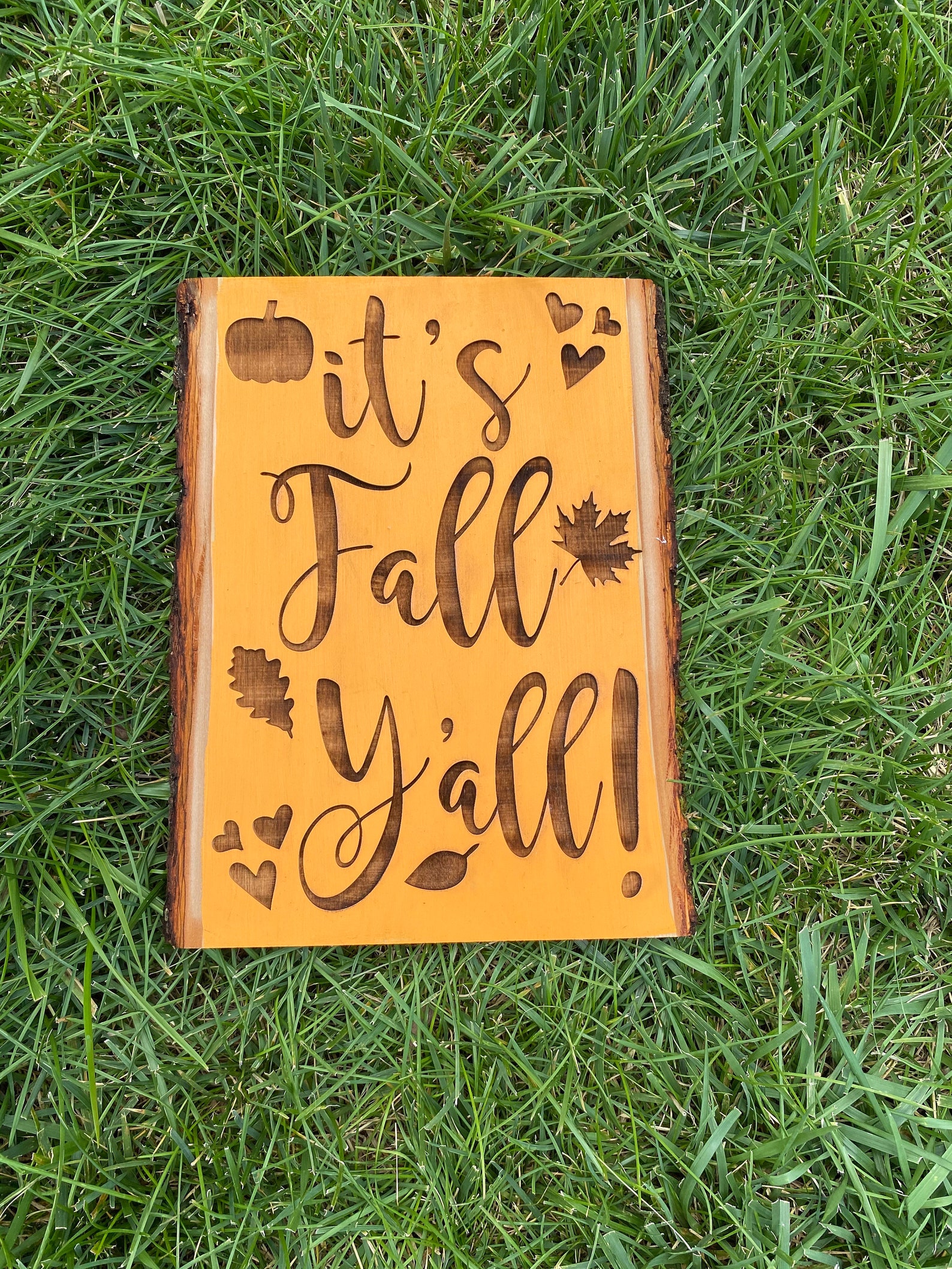 Fall Decor/ Its Fall Yall Sign Engraved on Natural Wood With - Etsy